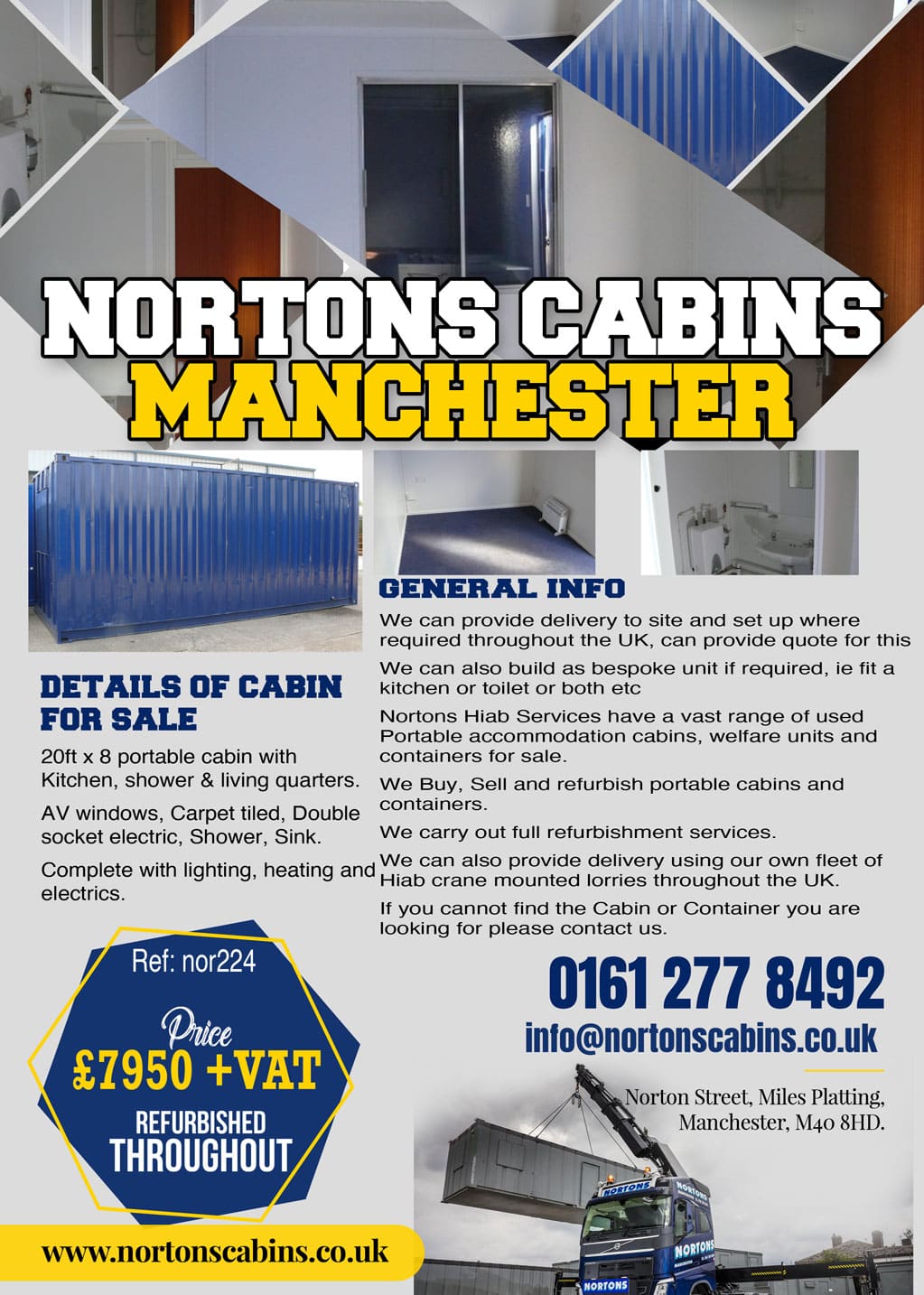 Details of cabin for sale Ref: Nor224 20ft x 8 portable cabin with ...