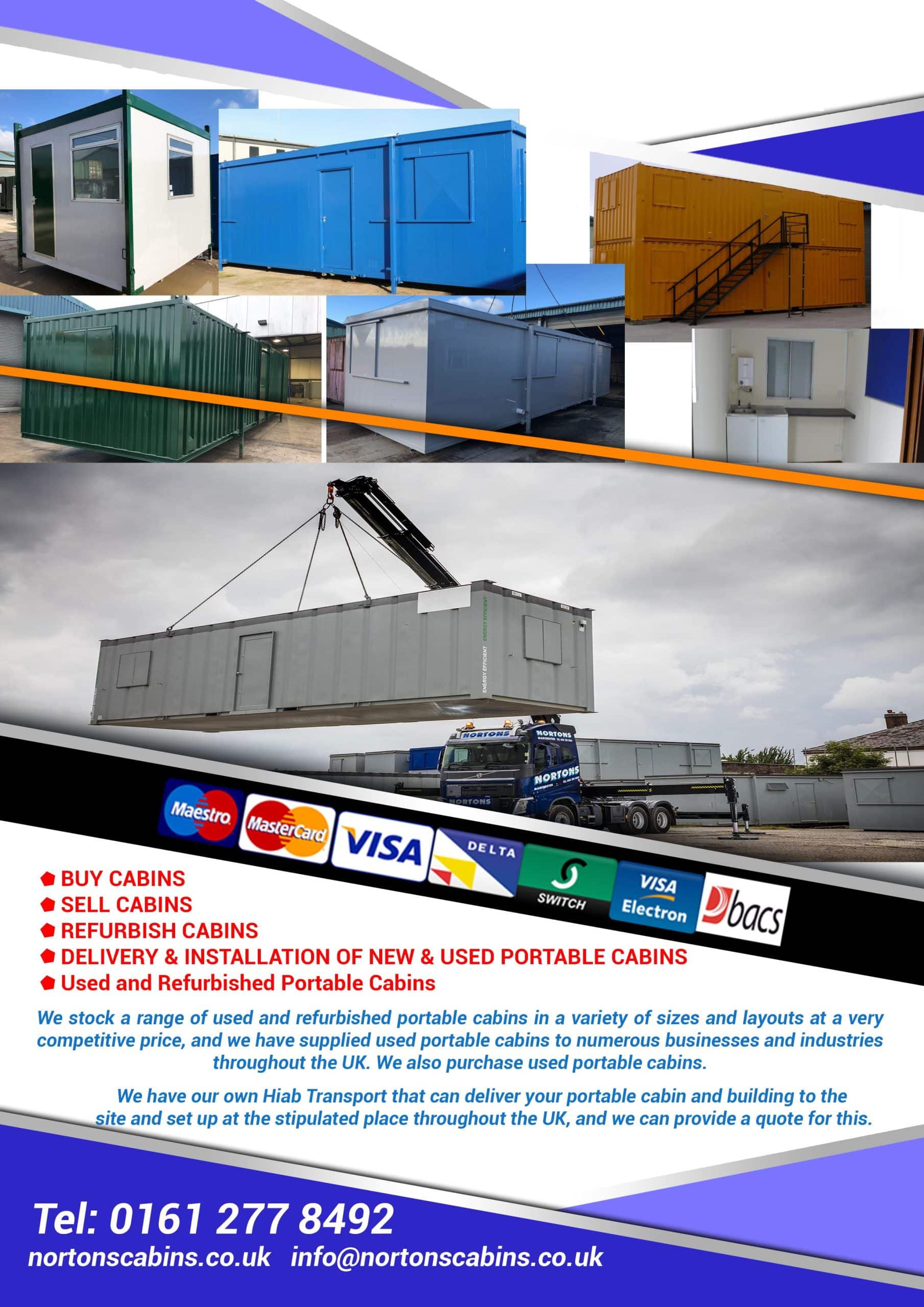 DELIVERY & INSTALLATION OF NEW & USED PORTABLE CABINS & CONTAINERS